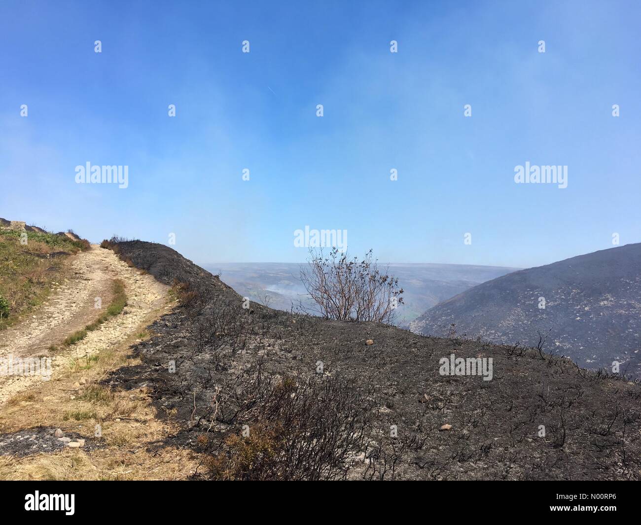 Saddleworth Moor fire continuing to burn - 28th June 2018. Continued ...