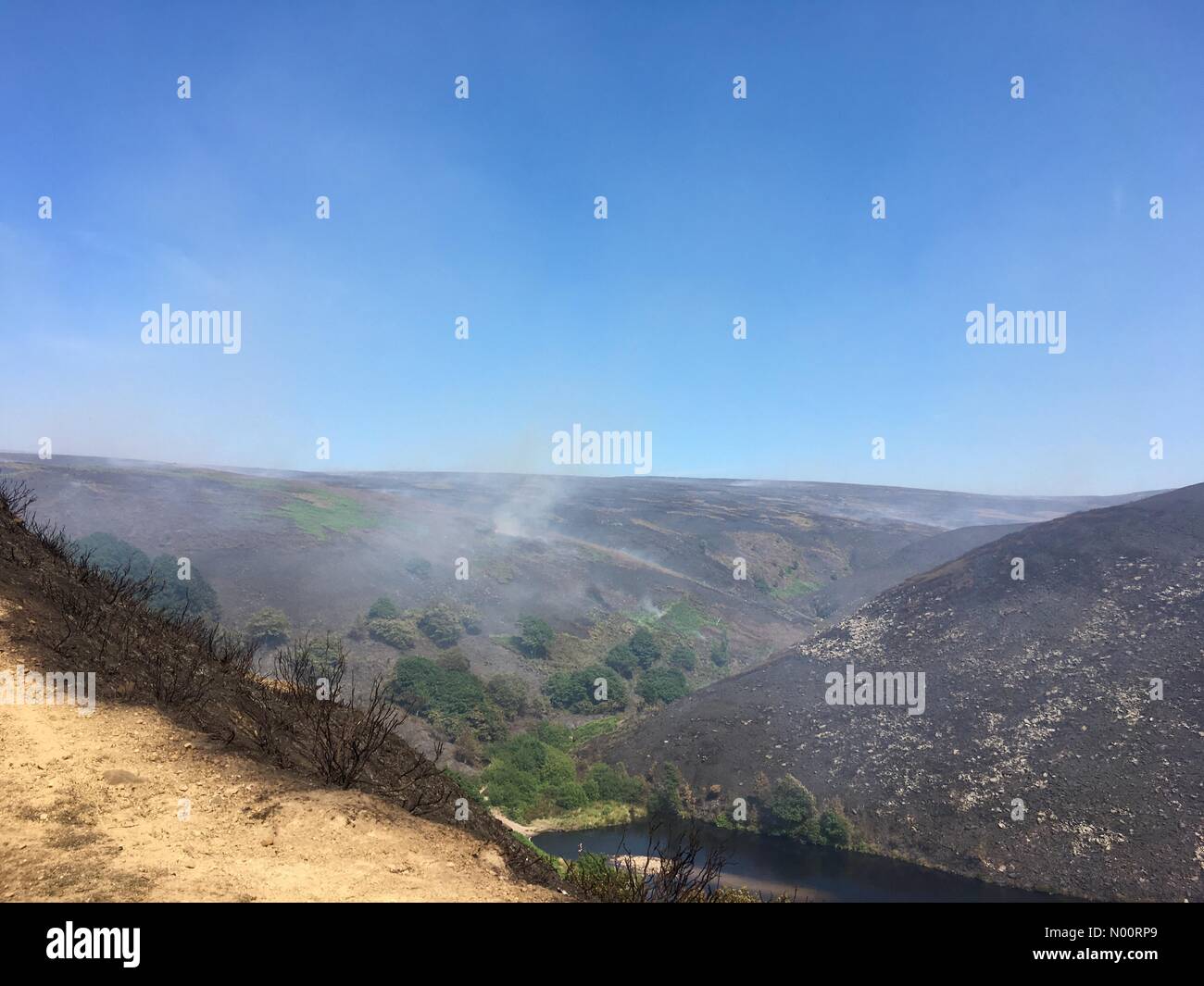 Saddleworth Moor fire continuing to burn - 28th June 2018. Continued ...