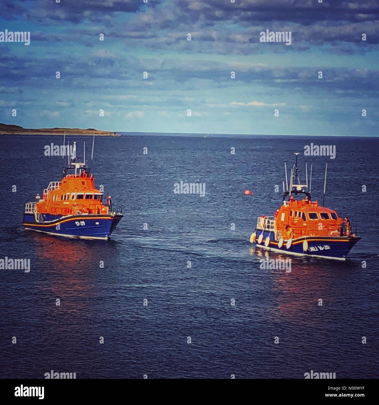Two RNLI Lifeboats in Coverack Cornwall for the RNLI day Stock Photo ...