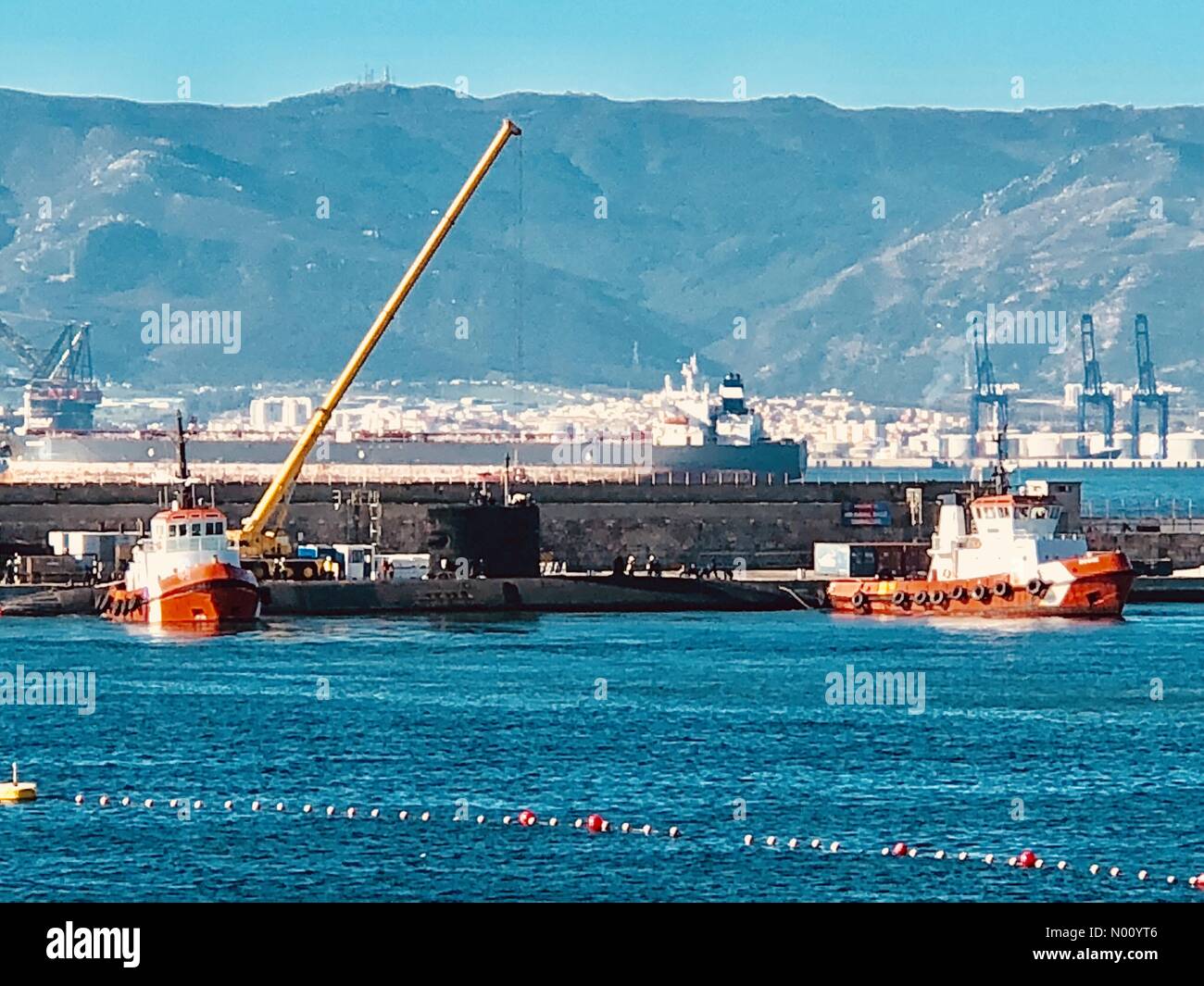 Gibraltar, 08th December 2018. HMS Talent arriving in Gibraltar. Credit ...