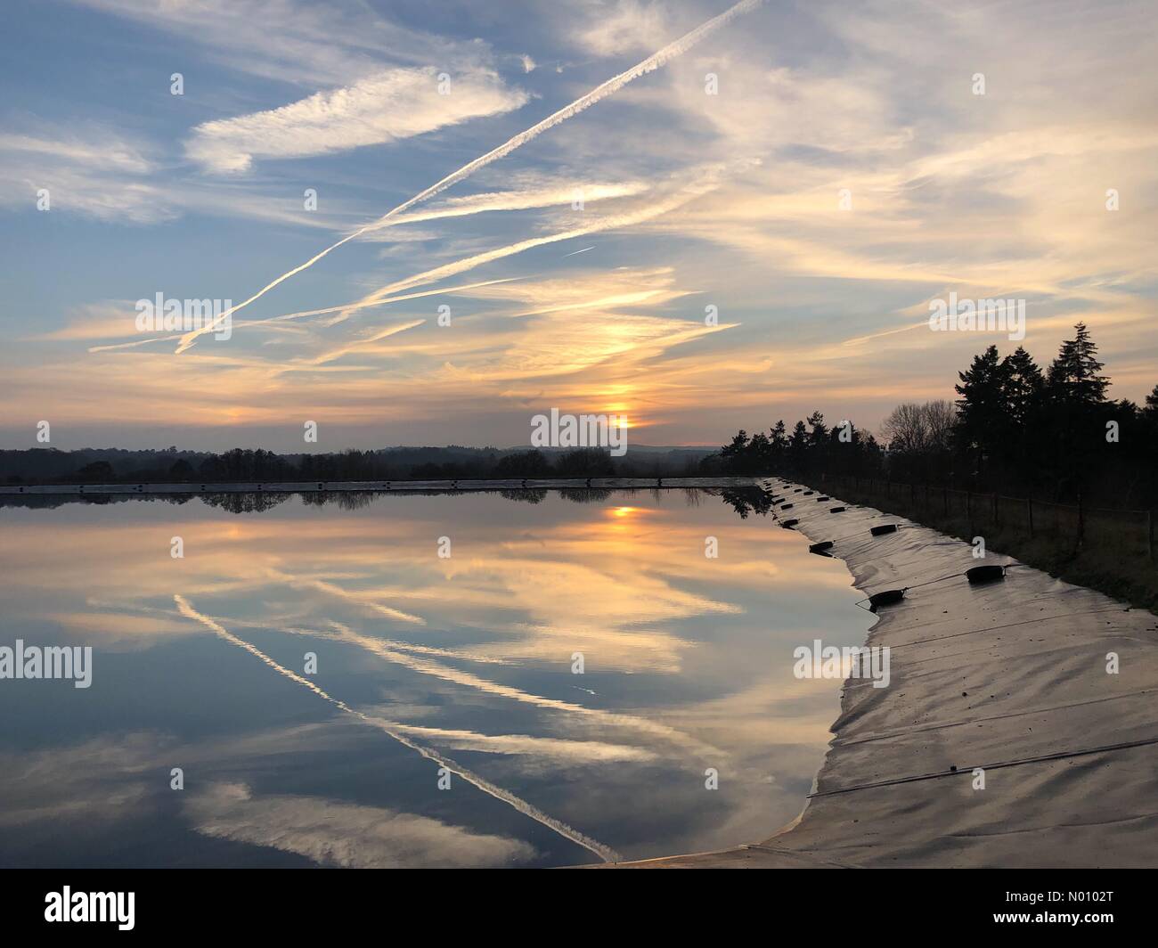 Godalming, Surrey. 11th Jan 2019. UK Weather: Sunset over Godalming ...