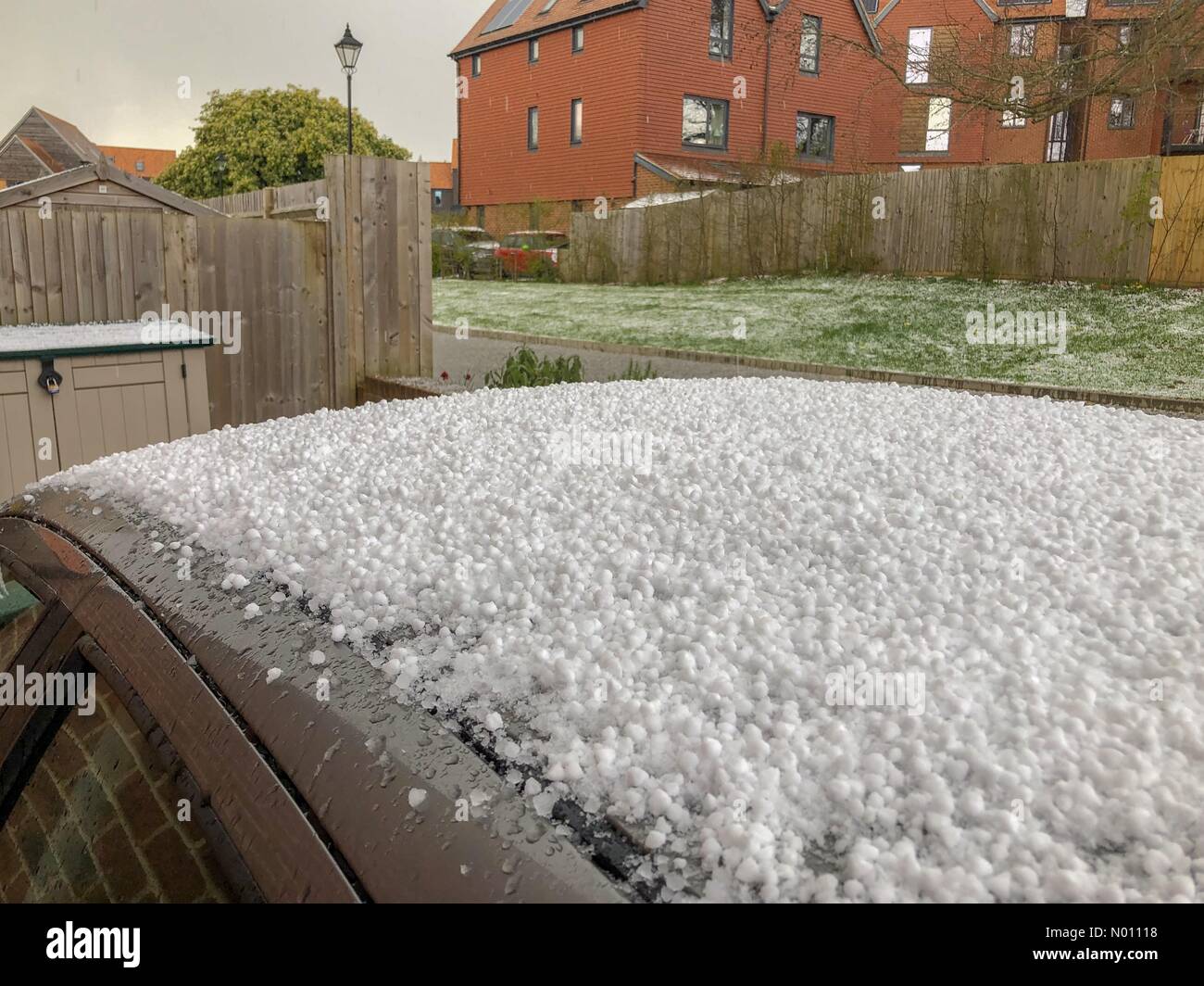 Hail stones in car roof hi-res stock photography and images - Alamy