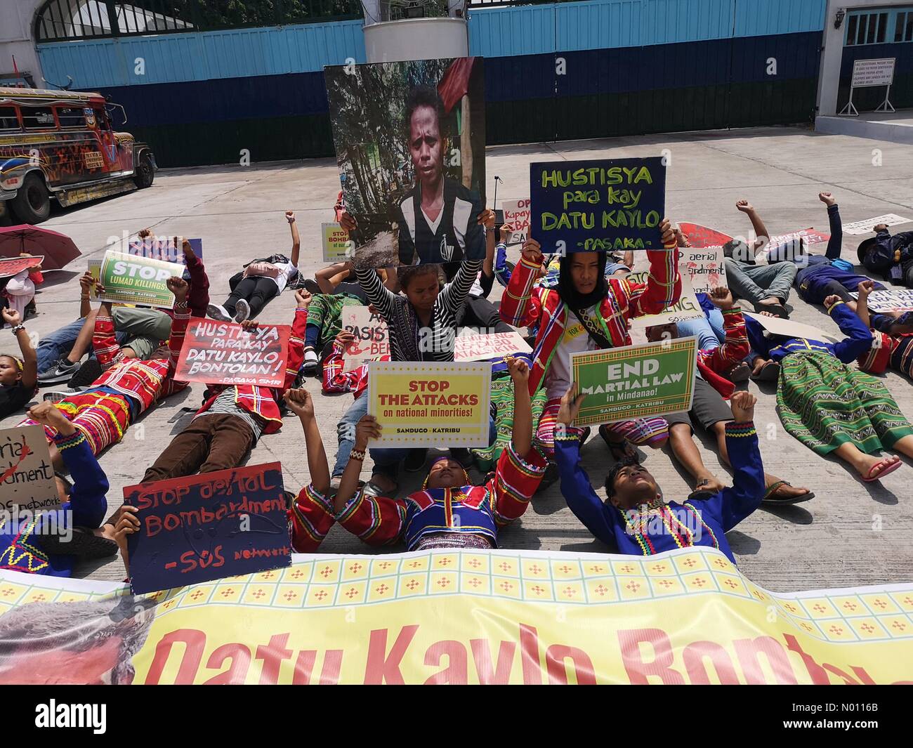 Quezon City, Philippines. 16th Apr 2019. Manobo tribe representatives ...