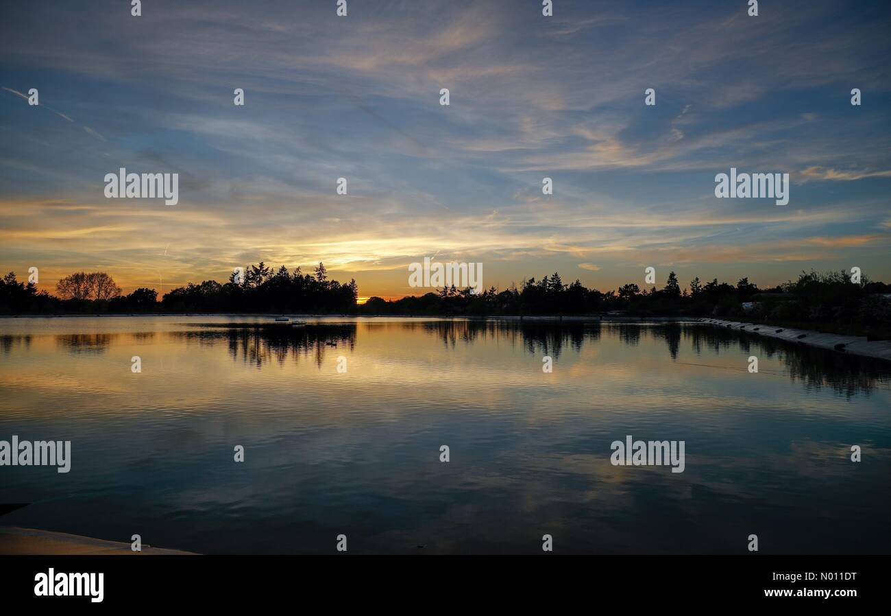 Godalming, Surrey, UK. 13th May 2019. UK Weather: Sunset over Godalming ...