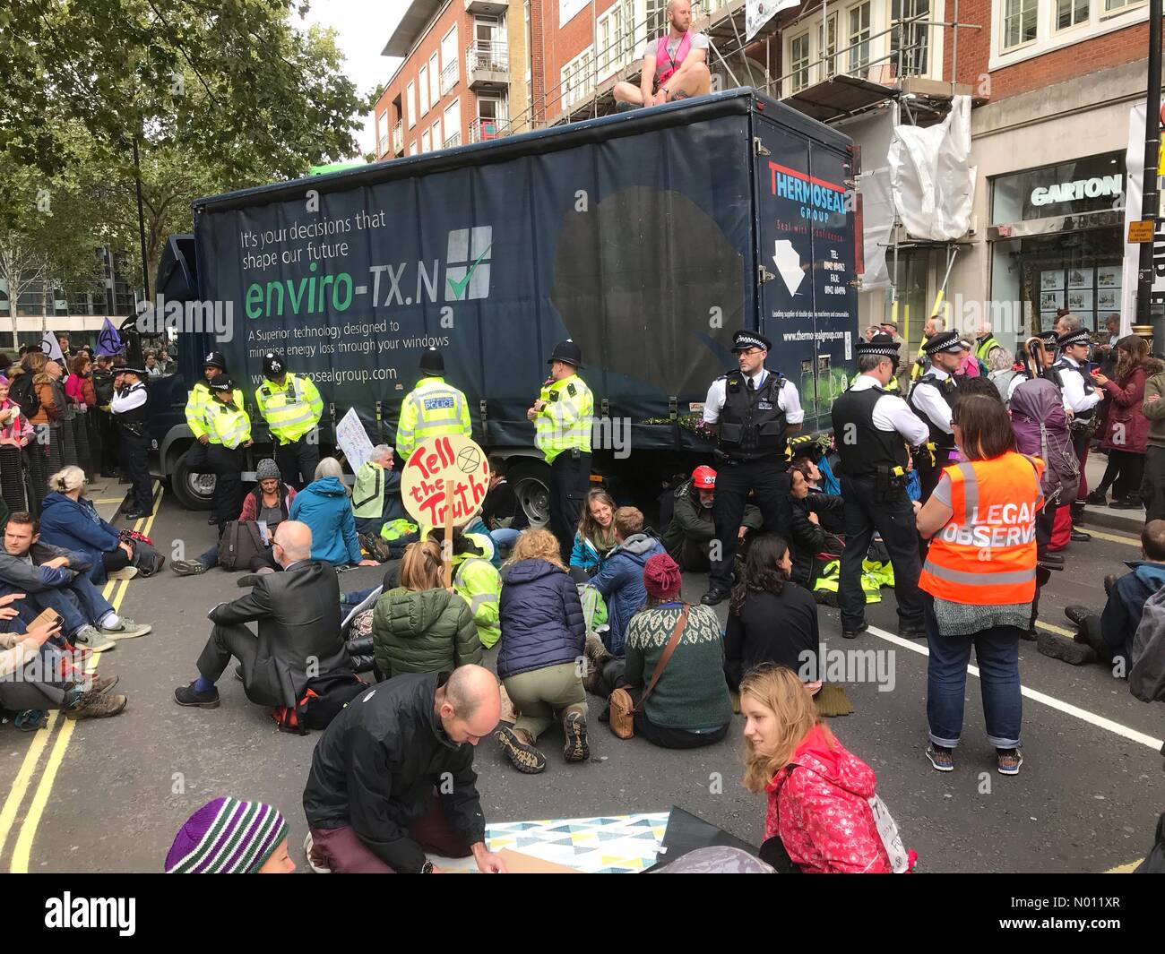 Lorry blocking marsham street hi-res stock photography and images - Alamy