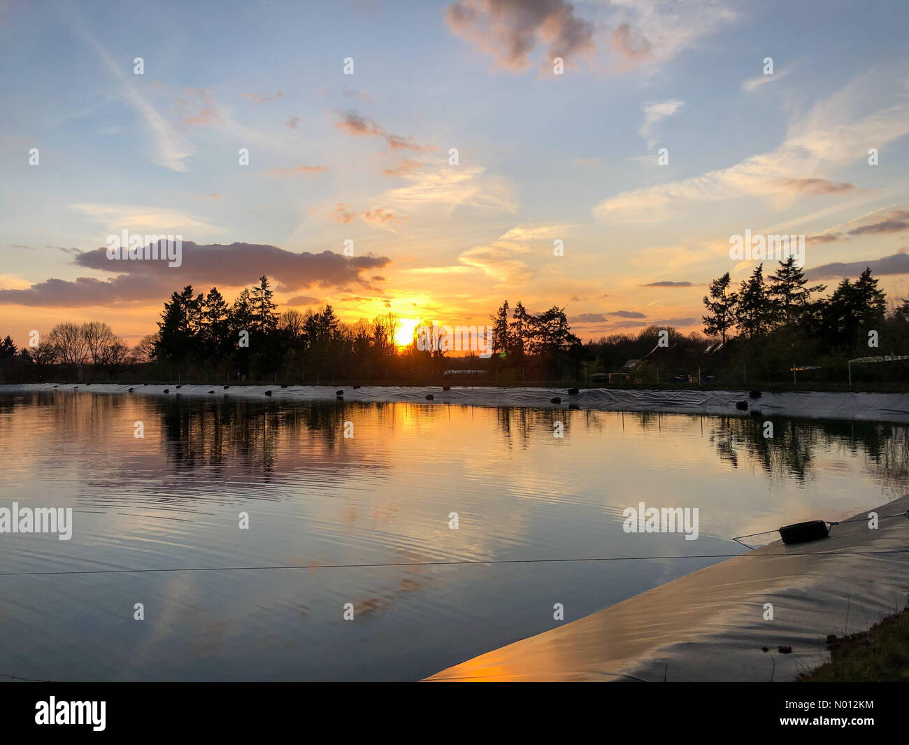 UK Weather: Sunset over Godalming. Tuesley Farm, Godalming. 03rd April ...