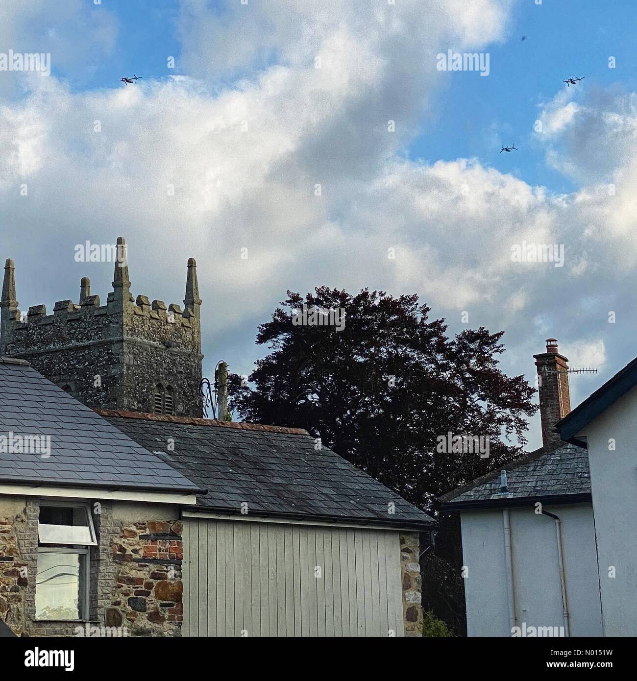 Doddiscombsleigh, Devon, UK. 7th June, 2021. President Biden MV-22 ...