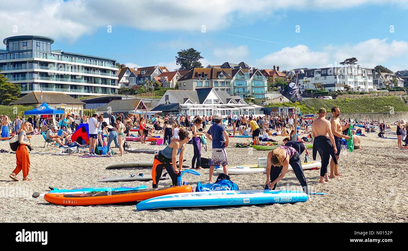 Swanpool beach, Falmouth, Cornwall, UK. 12th June, 2021. Falmouth G7 ...