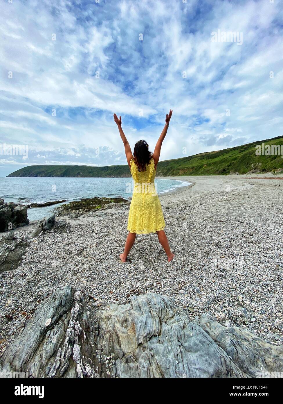 Vault beach, Cornwall, UK. 20th June, 2021. Raich Keene enjoys the ...