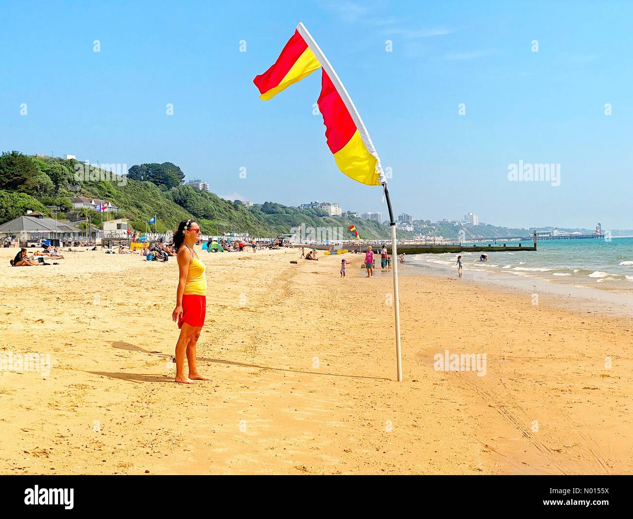 Bournemouth, UK. July 2 2021: UK Weather: Colourful sunny day at ...
