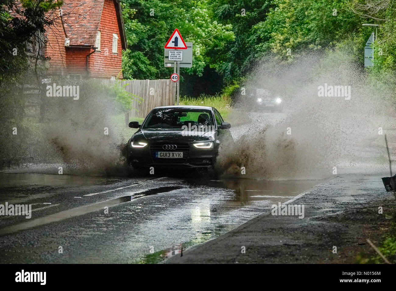 UK Weather: Flooding in Godalming. Station Lane, Godalming. 11th July ...