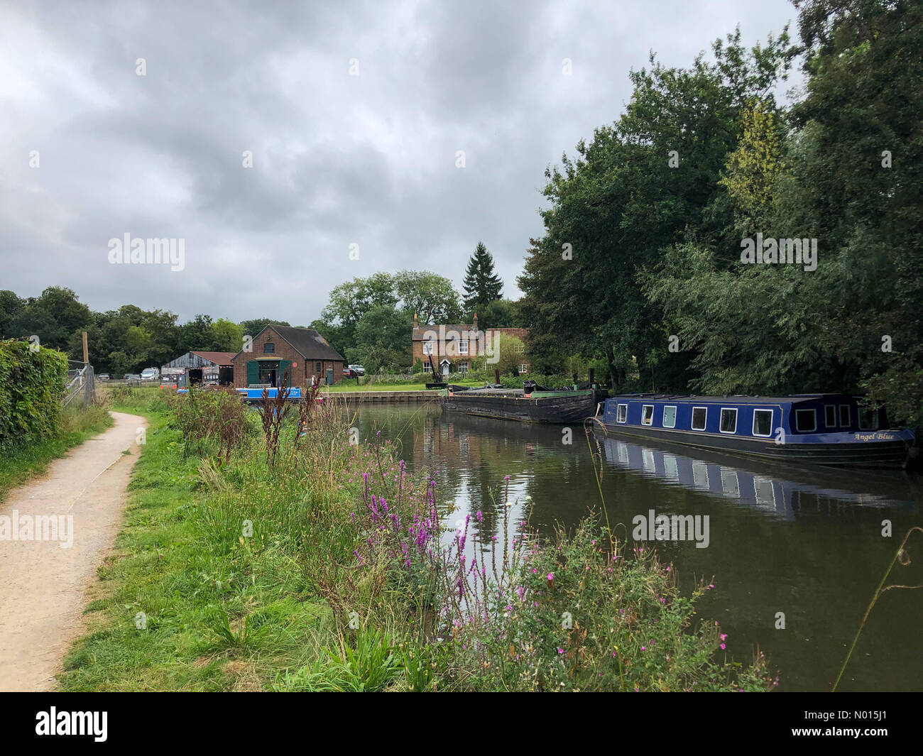 UK Weather: Cloudy in Guildford. Dapdune Wharf, Guildford. 30th August ...