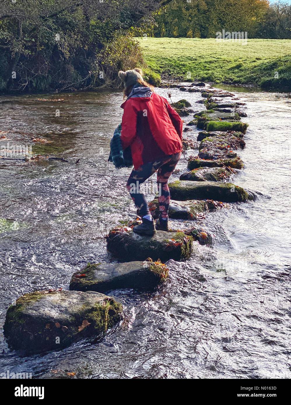UK Weather: Mild calm at Rushford Stepping stones, Chagford, Dartmoor ...