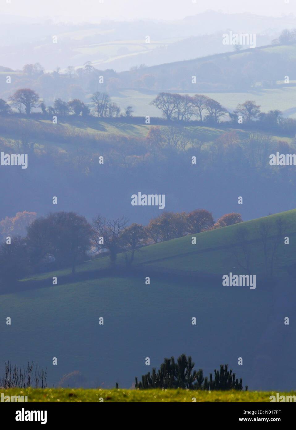 UK Weather: Hazy afternoon view over Dartmoor and the Teign Valley from ...