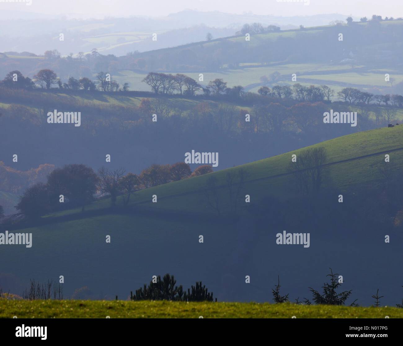 UK Weather: Hazy afternoon view over Dartmoor and the Teign Valley from ...