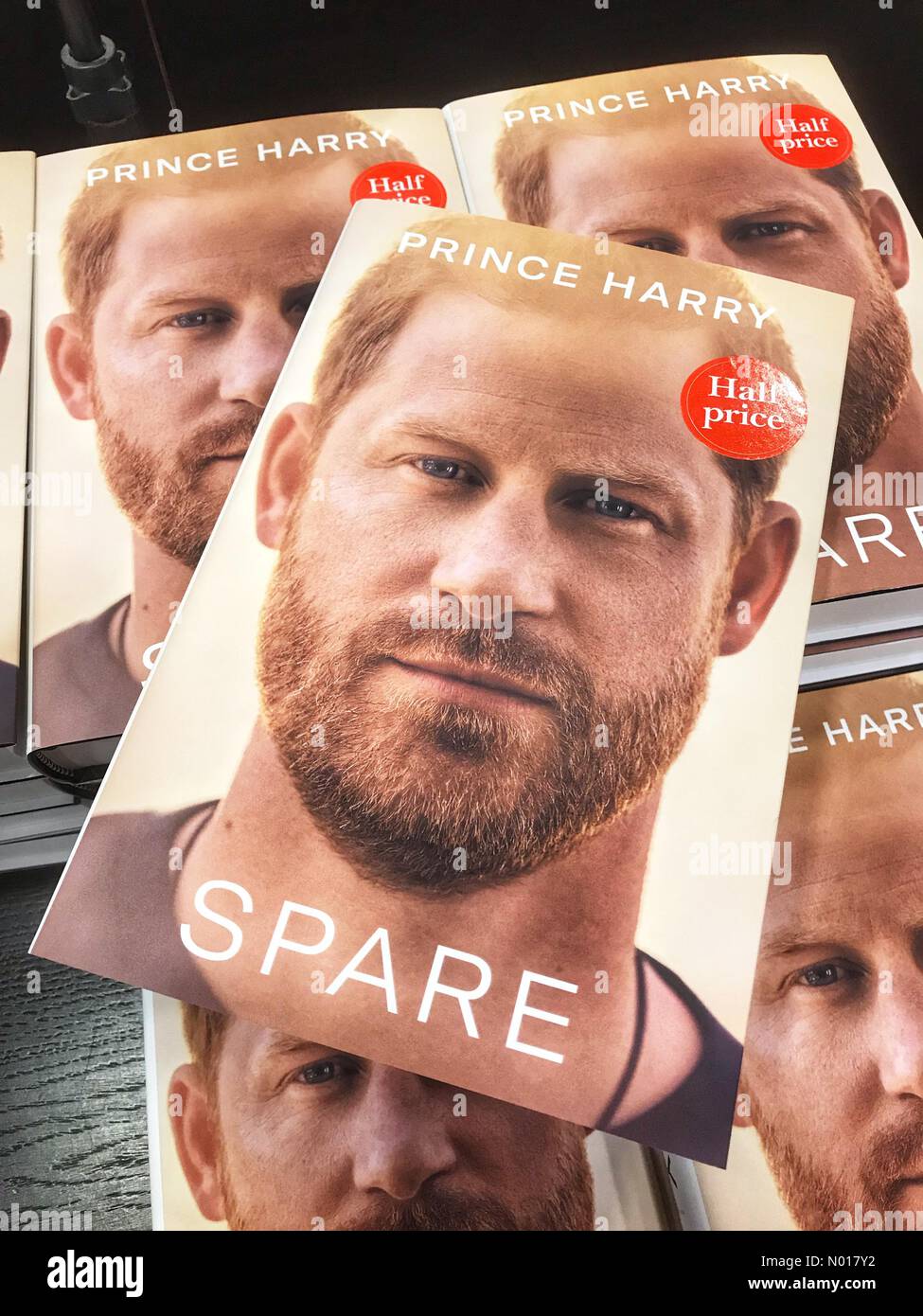 Publication day - Spare by Prince Harry - Hereford Uk - Tuesday 10th ...