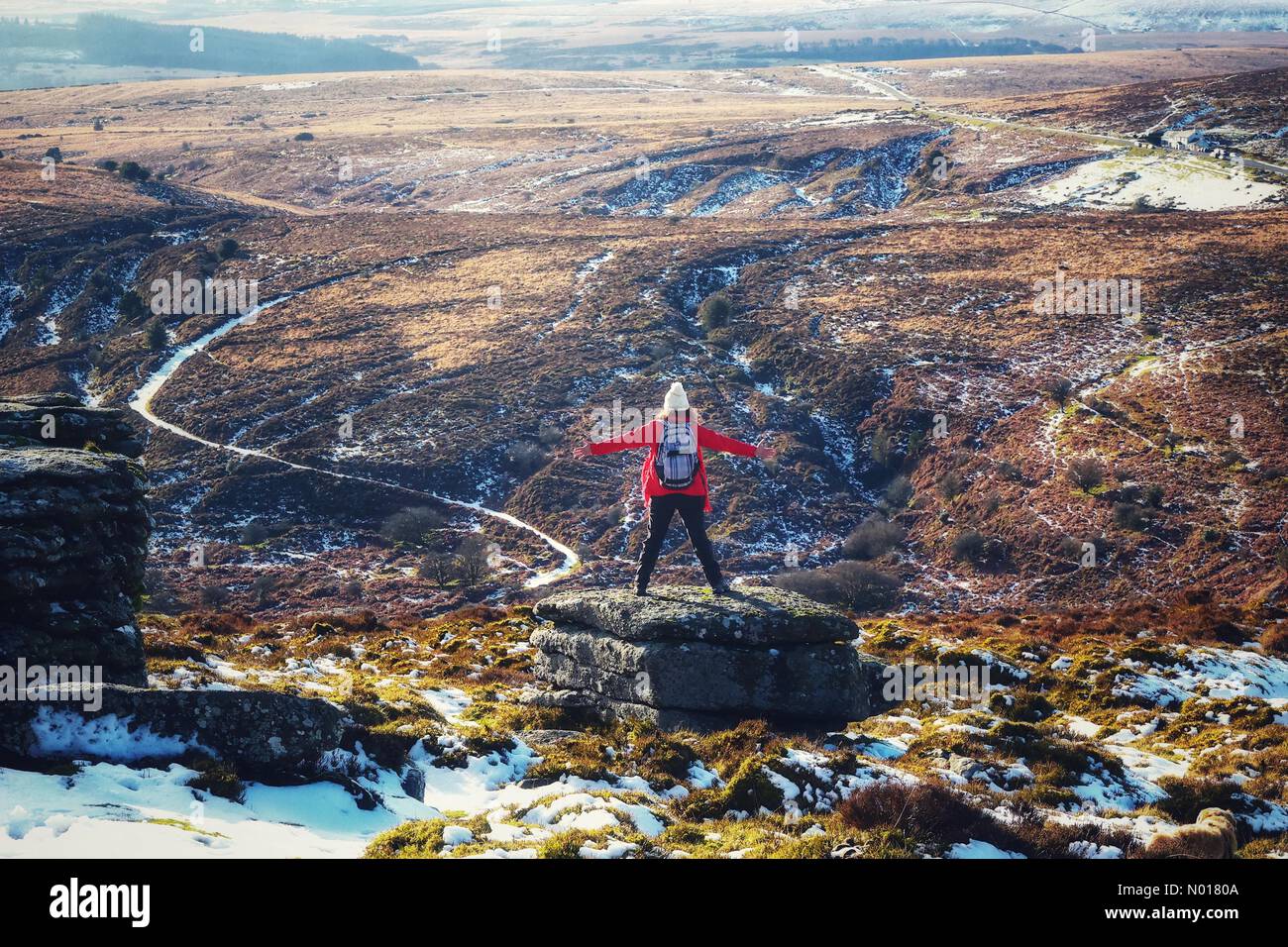 Dartmoor, Devon, UK. 20 January, 2023. UK Weather: Raich Keene surveys ...
