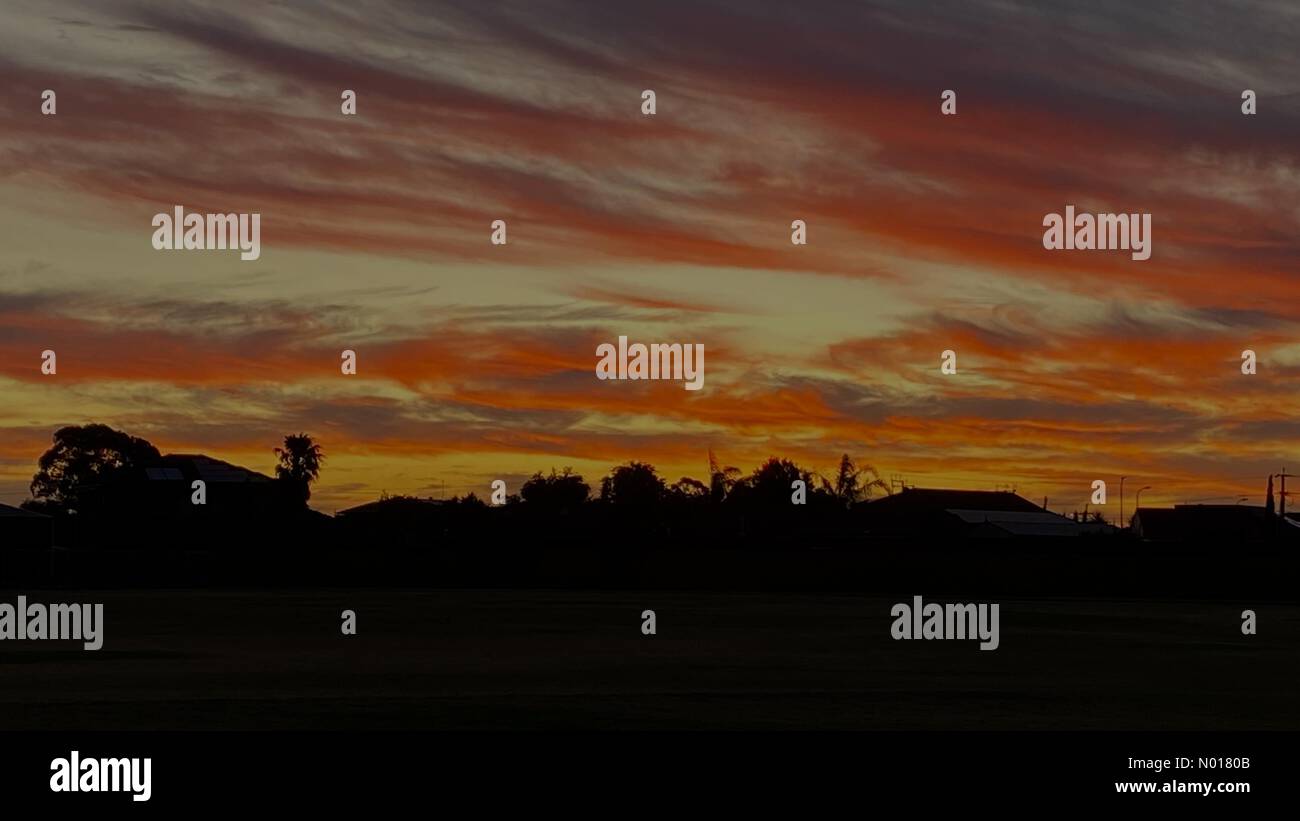 Adelaide, Australia. 20th Jan, 2023. Colourful sunset with orange and ...