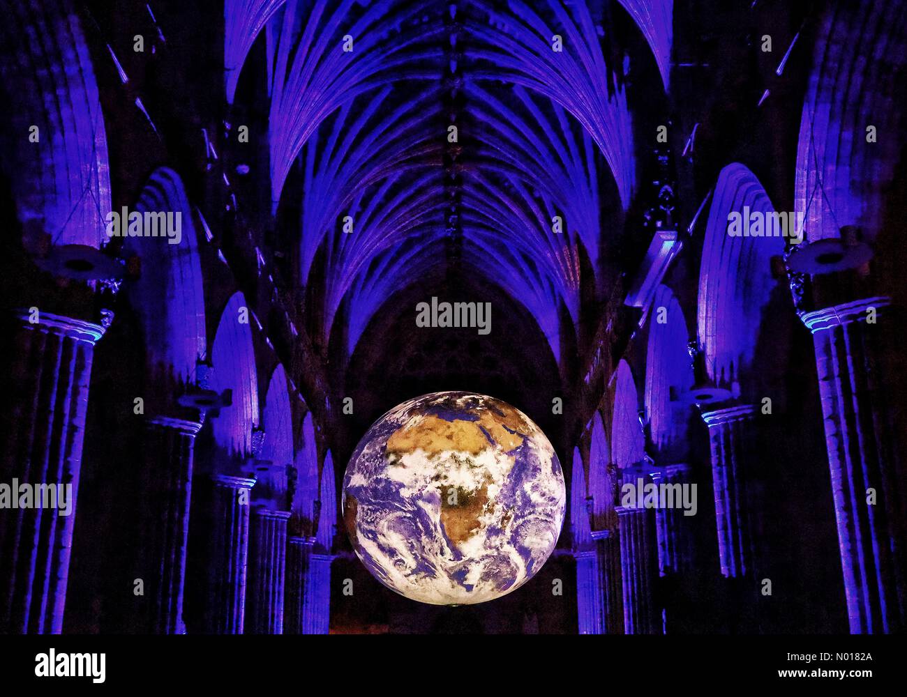 Exeter, Devon, UK. 1st February, 2023. Gaia by Luke Jerram a new ...