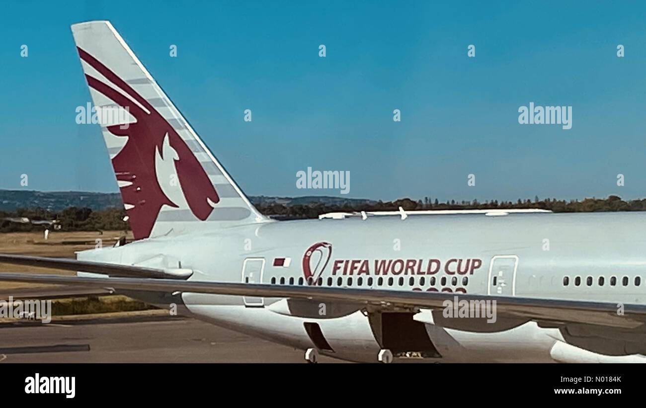 Adelaide, Australia. 8th February 2023. A Qatar Airways plane with FIFA ...