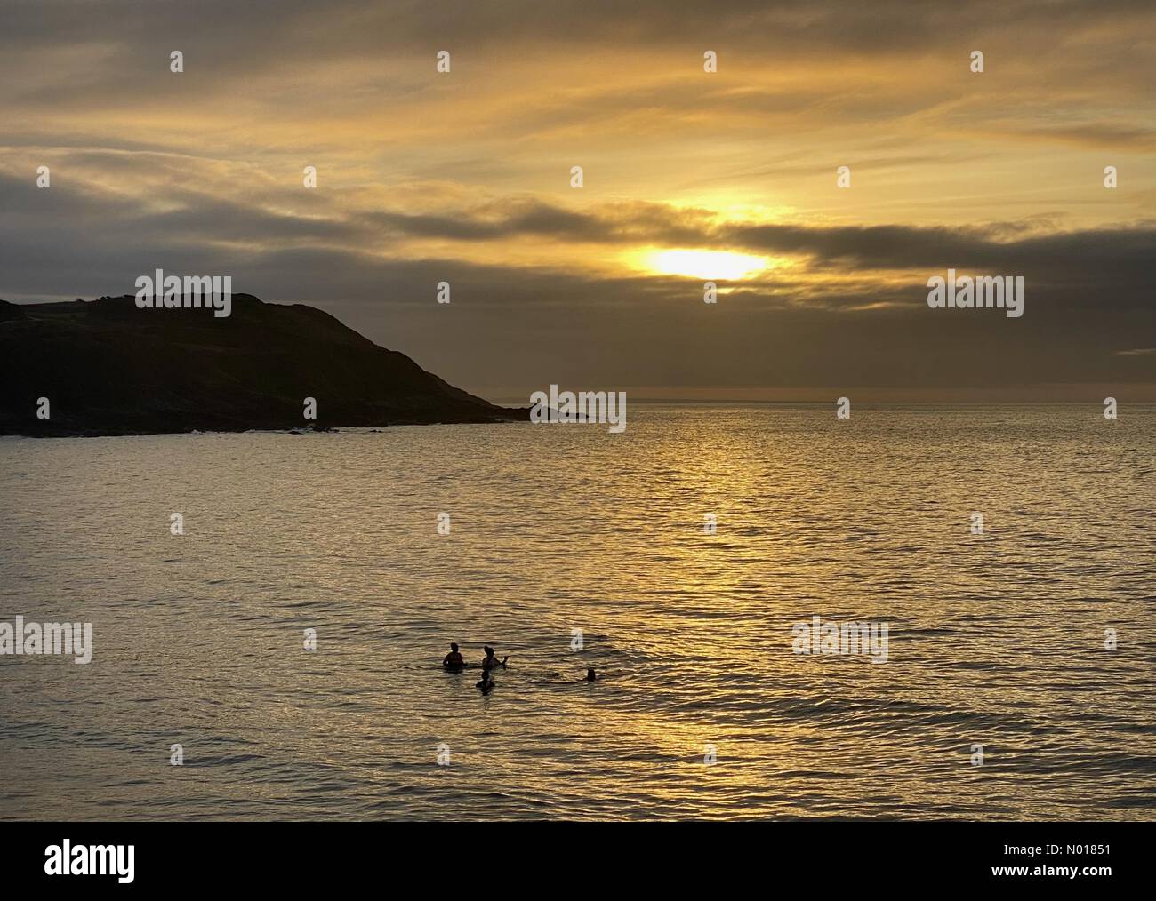 Langland Bay, Swansea, 10/02/2023, Swimmers enjoying a cold dip at ...