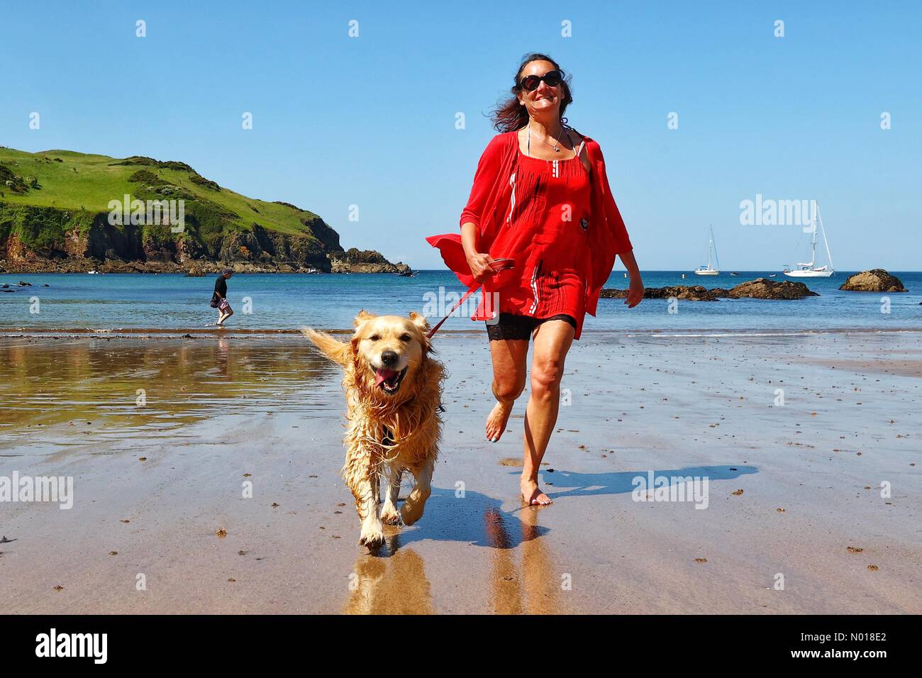 UK Weather: Happy Days! Glorious sunshine on the beach at Hope Cove ...