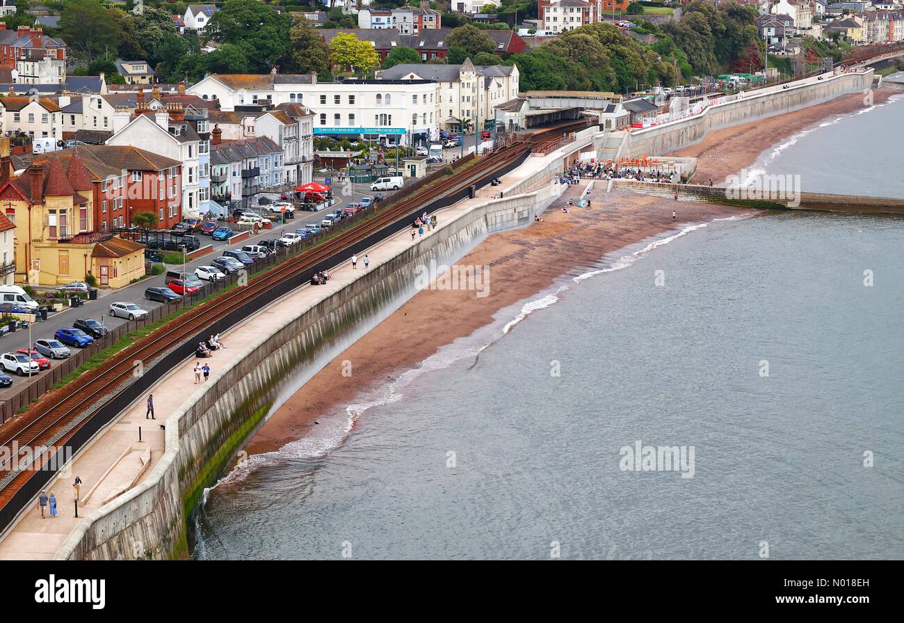 Dawlish, Devon, UK. 25th May, 2023. New sea wall opens in Dawlish. The ...