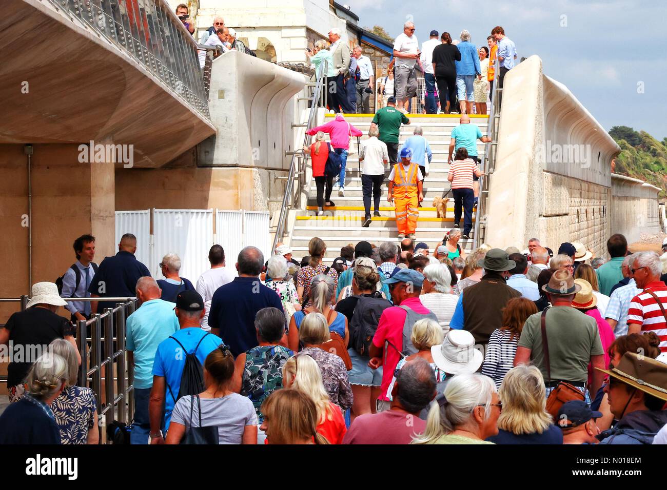 Dawlish, Devon, UK. 25th May, 2023. New sea wall opens in Dawlish. The ...