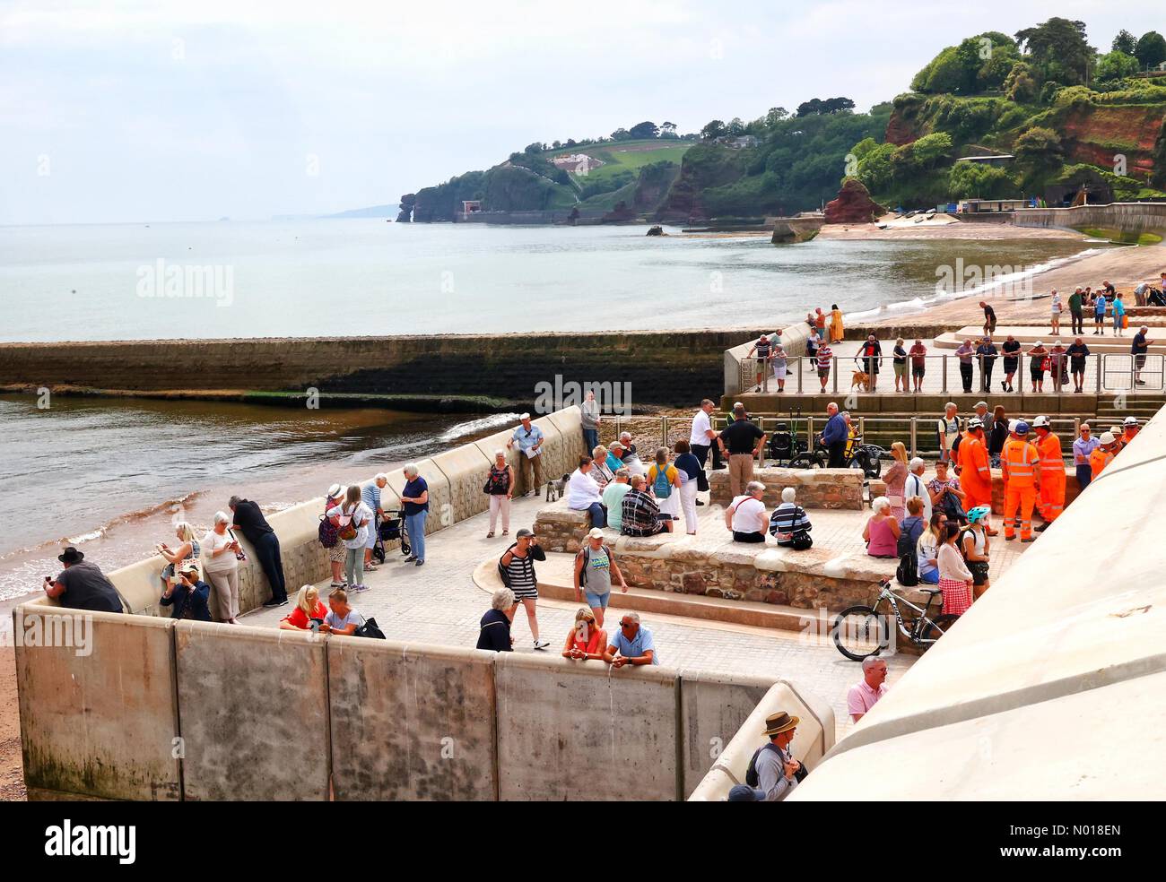 Dawlish, Devon, UK. 25th May, 2023. New sea wall opens in Dawlish. The ...