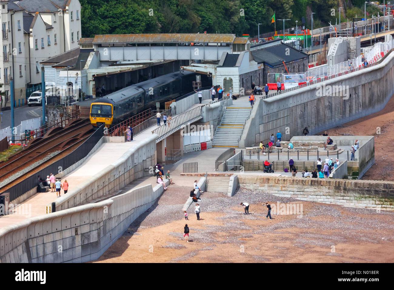 Dawlish, Devon, UK. 25th May, 2023. New sea wall opens in Dawlish. The ...