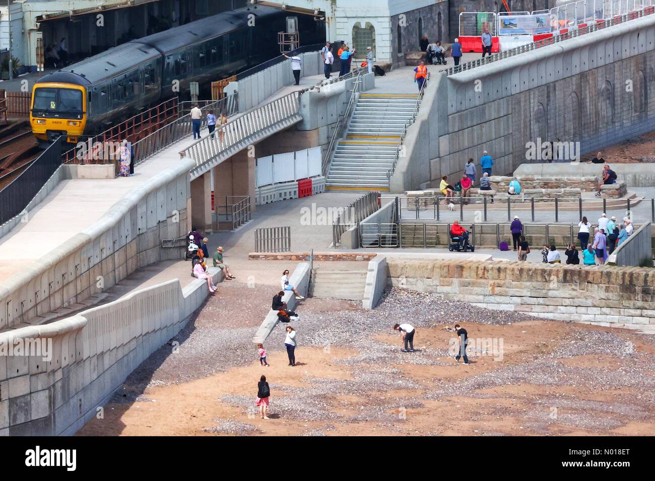 Dawlish, Devon, UK. 25th May, 2023. New sea wall opens in Dawlish. The ...