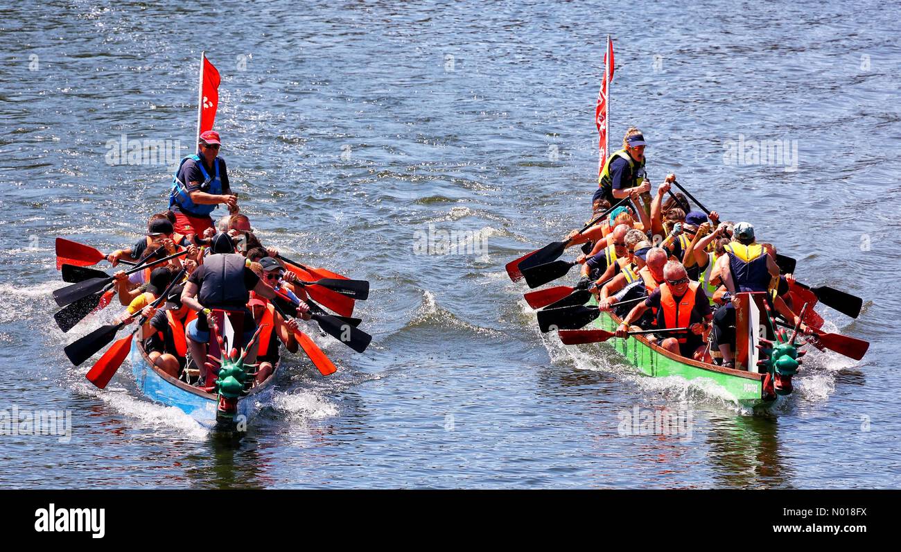 UK Weather: Crowds enjoy dragon boat festival in sunshine at Exeter ...