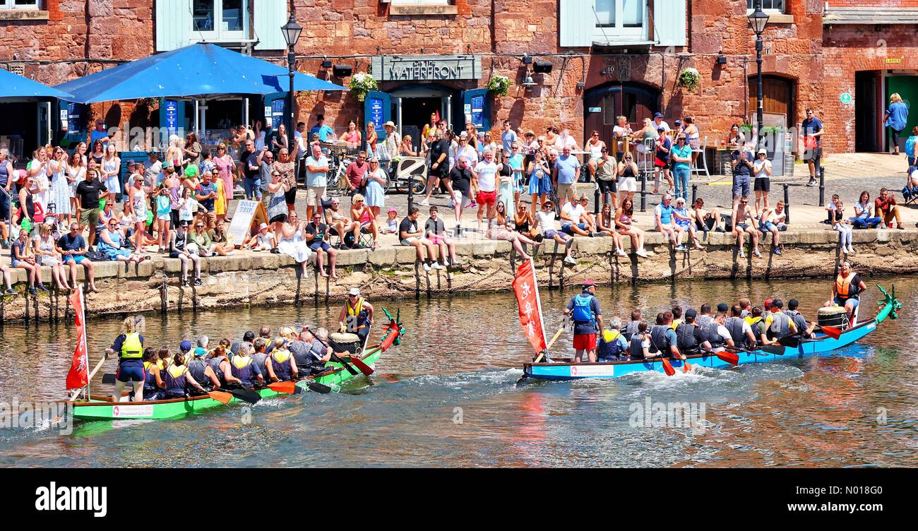 UK Weather: Crowds enjoy dragon boat festival in sunshine at Exeter ...