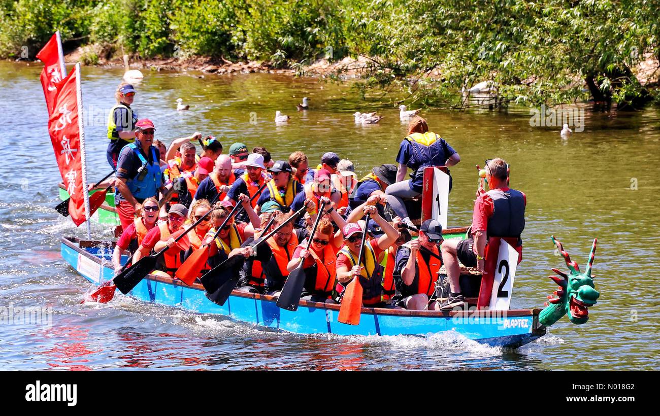 UK Weather: Crowds enjoy dragon boat festival in sunshine at Exeter ...