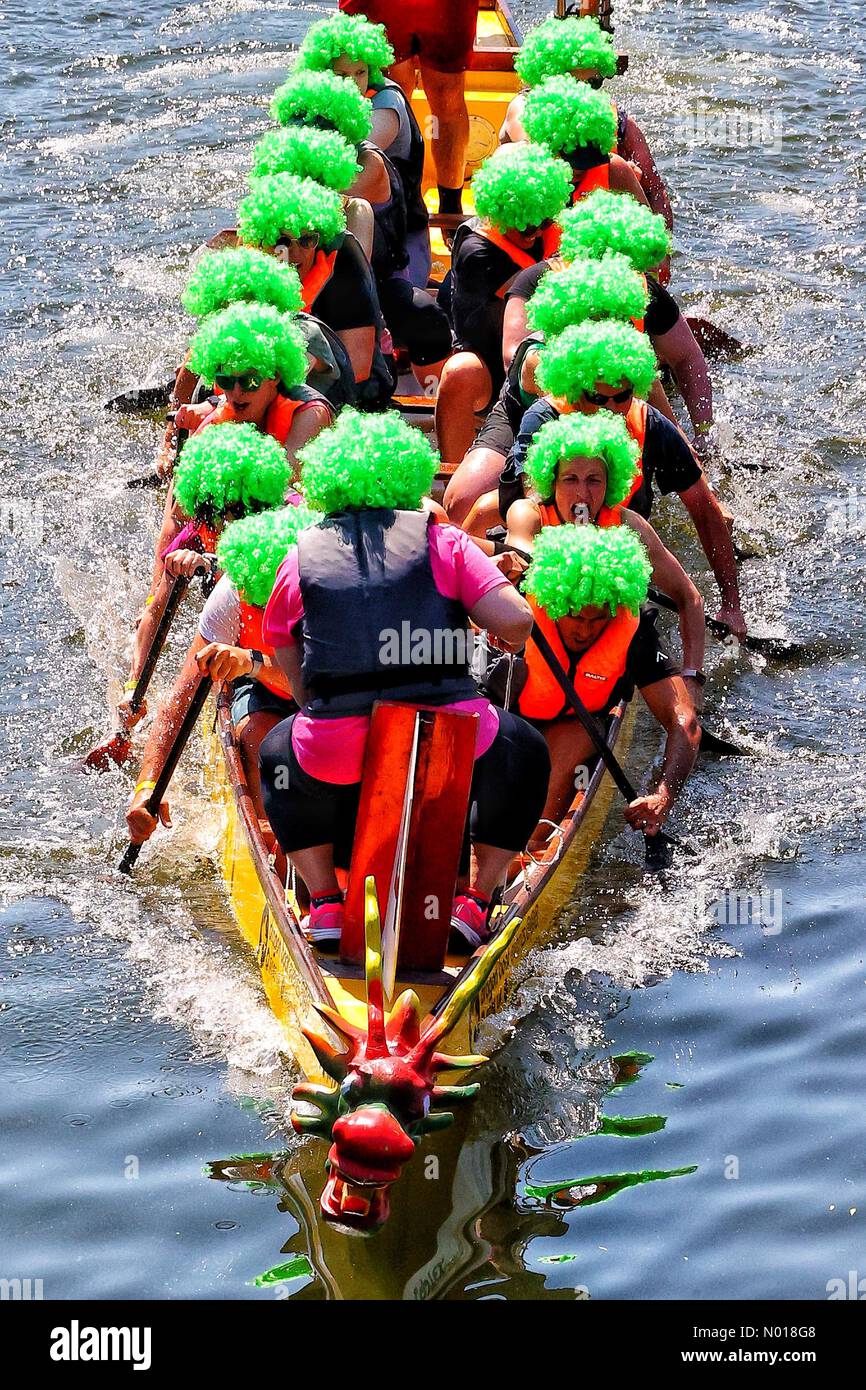 UK Weather: Crowds enjoy dragon boat festival in sunshine at Exeter ...