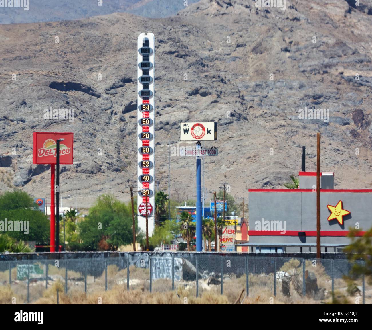 Baker Worlds tallest thermometer bakes in extreme heat warning, Baker ...