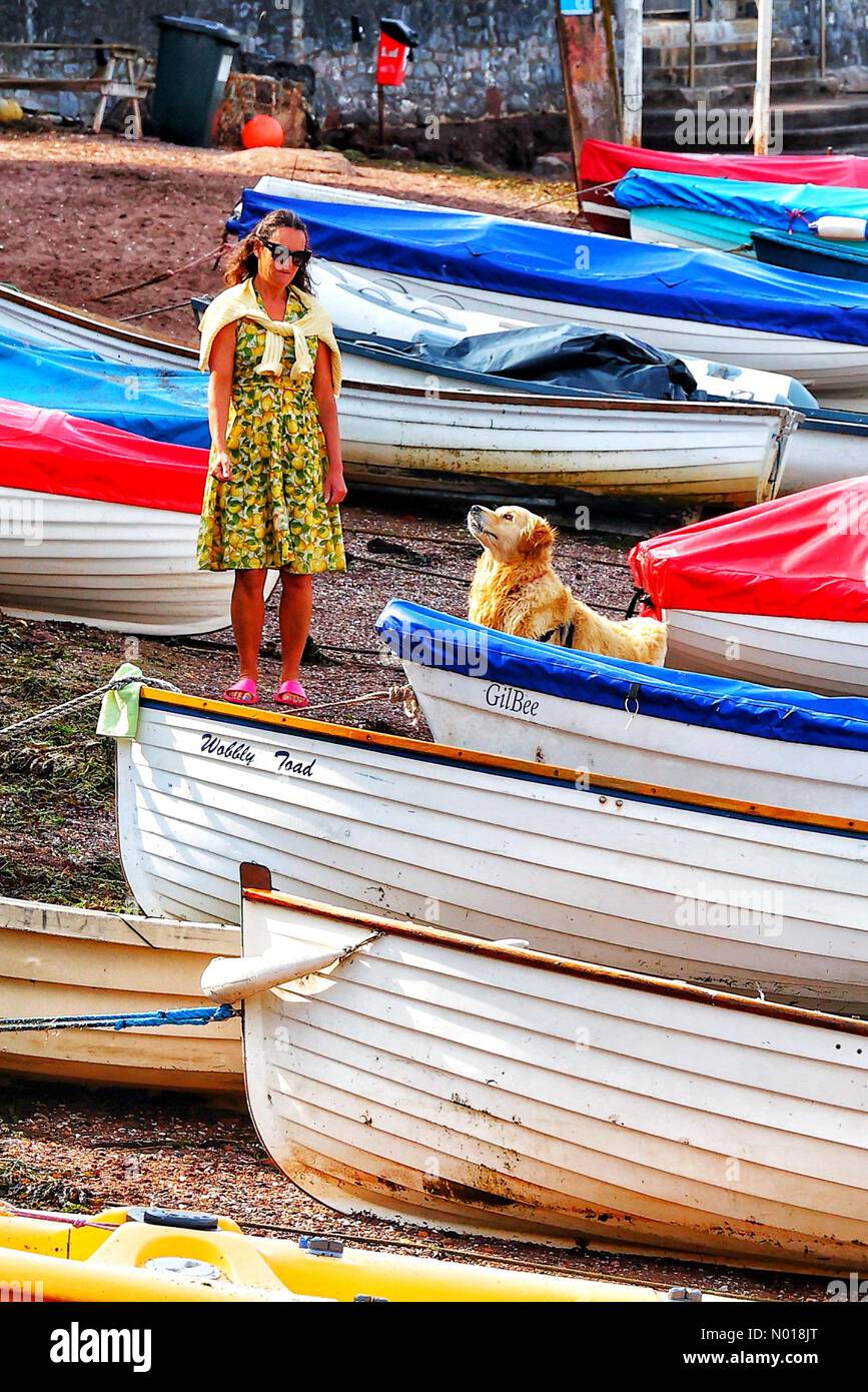 UK Weather: Mild amongst the boats at back beach Teignmouth, Devon. 21 ...