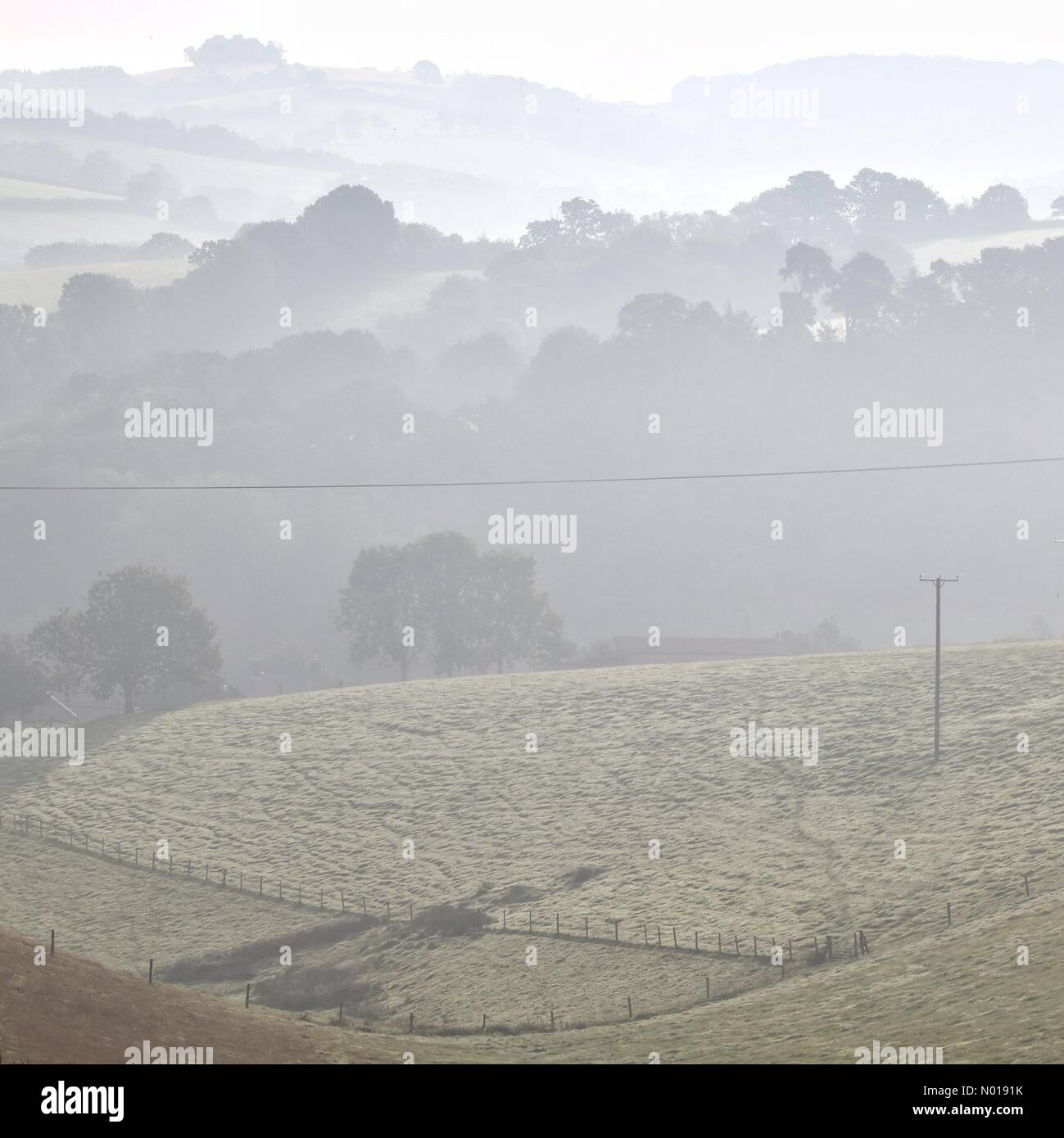 UK Weather: Lazy hazy misty morning sunshine at Dunsford, Devon, UK ...