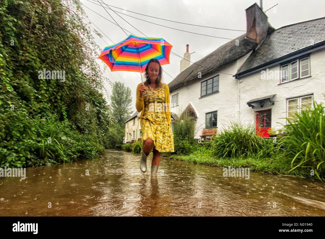 Exeter, Devon, UK. 17th Sep 2023. UK Weather: Raich Keene making the ...
