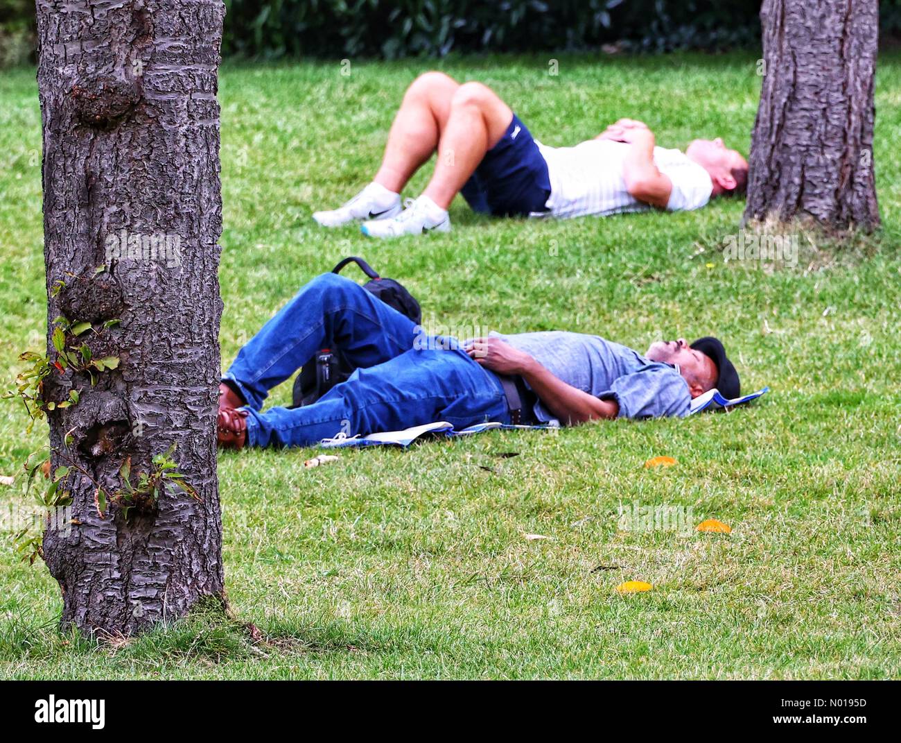 Uk Weather: Muggy day sunbathers in Regents Park, London, UK. 27 ...