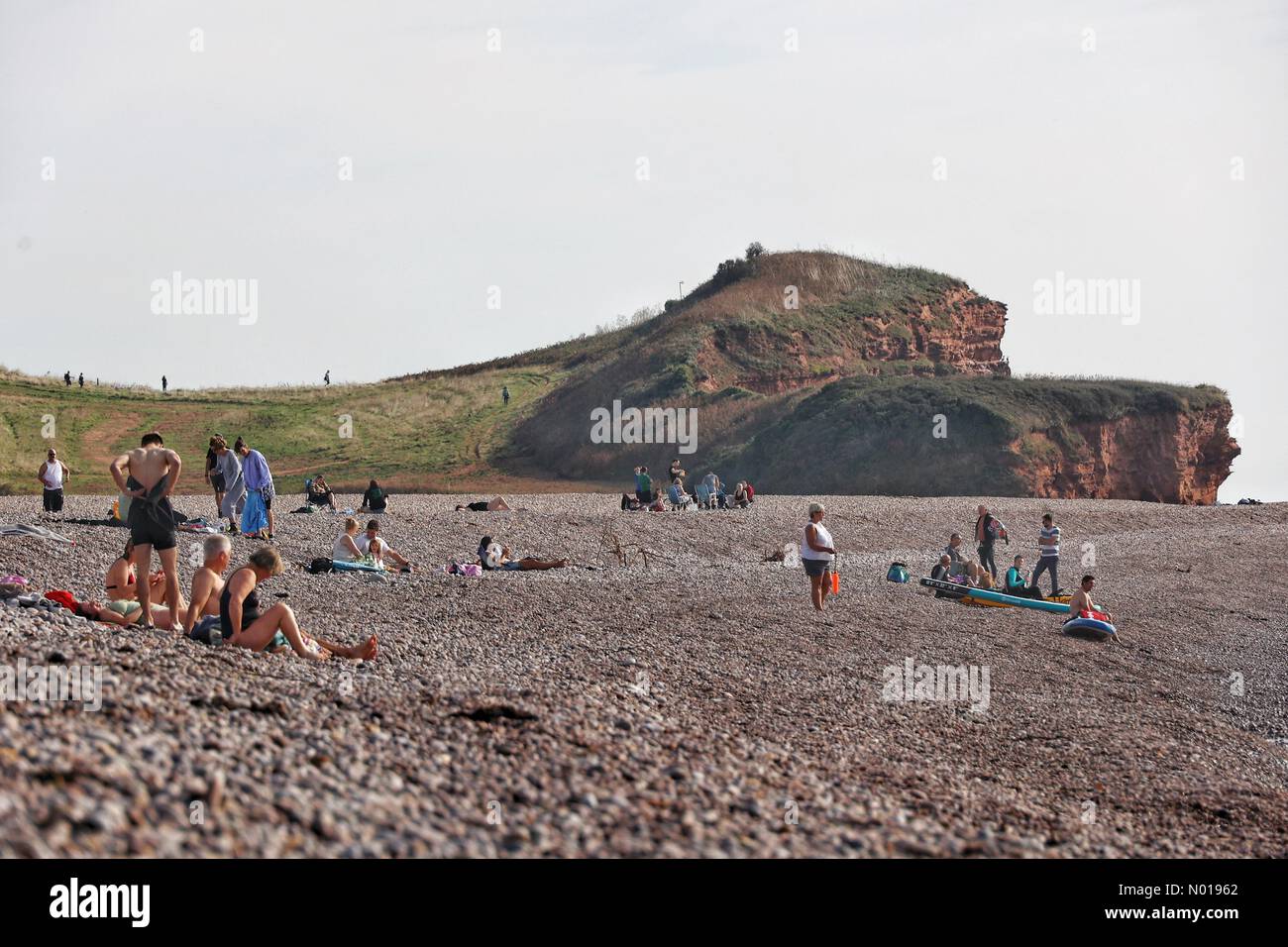 UK Weather: Lovely sunny day at Budleigh Salterton beach, Devon, UK. 8 ...