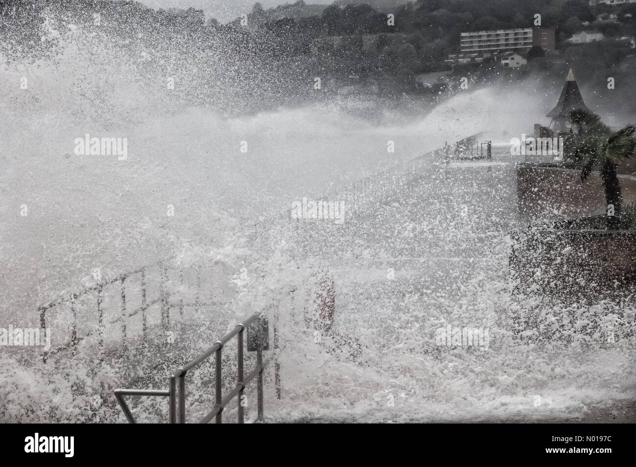 UK Weather: Storm Babet brings huge waves crashing into Teignmouth ...