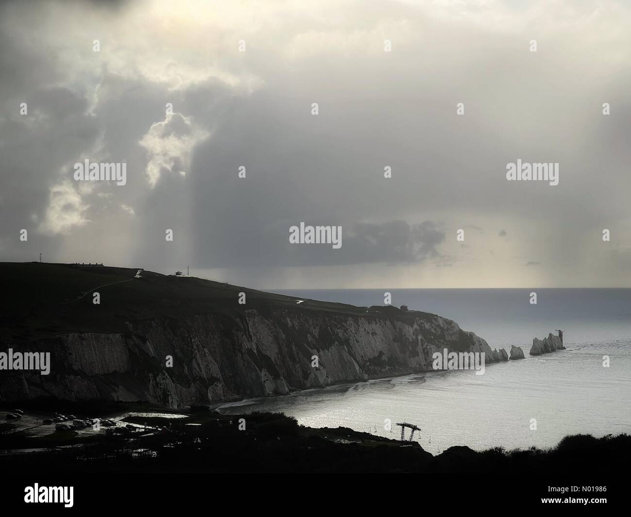 UK Weather: Sunshine and showers over the Isle of Wight. Headon Warren ...