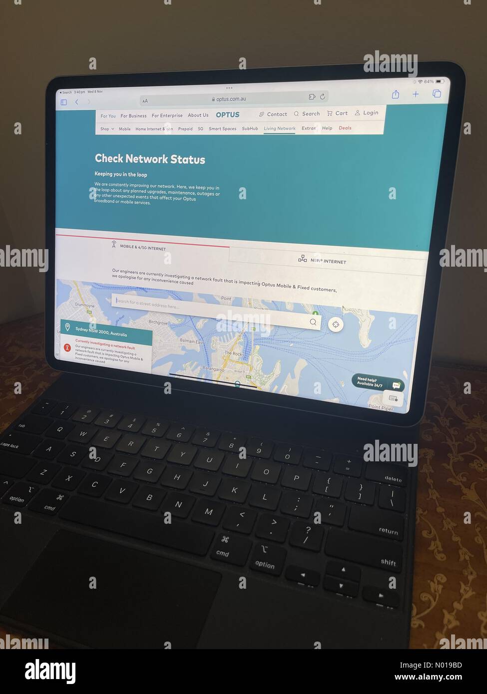 Optus Mobile 4G/5G has been offline for several hours on the 8th of ...