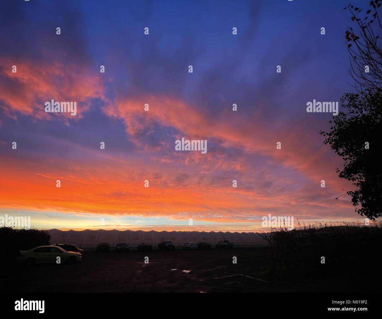 UK Weather: Sunrise over Godalming. Tuesley Farm, Godalming. 22nd November 2023. A cold but ...