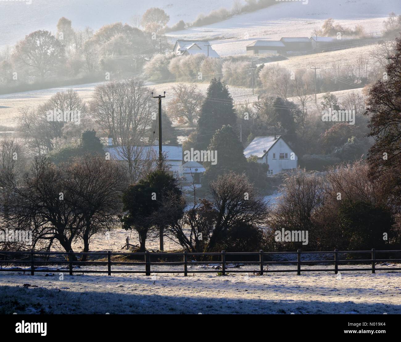 UK Weather: Frozen landscape of the Teign valley near Dunsford, Teign ...
