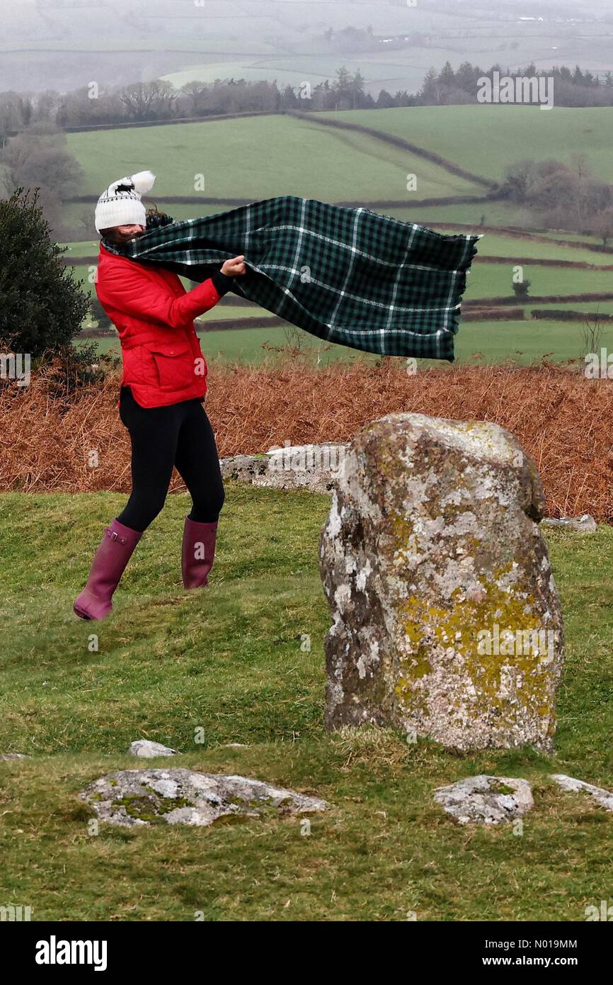UK Weather: Storm Elin brings gales to Mardon Down near ...