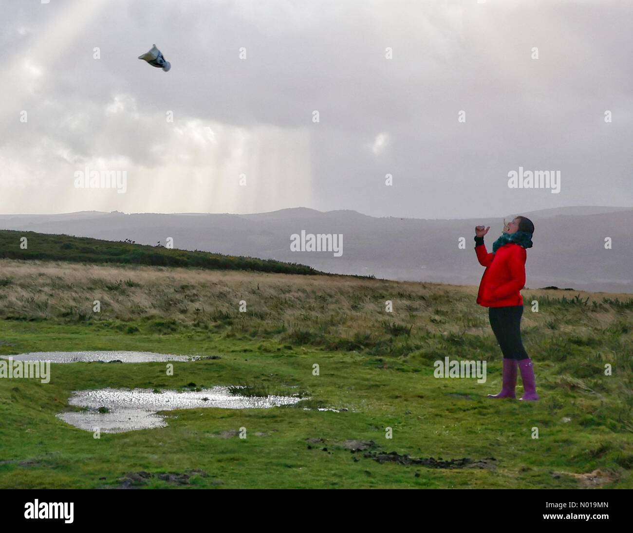 UK Weather: Storm Elin brings gales to Mardon Down near ...