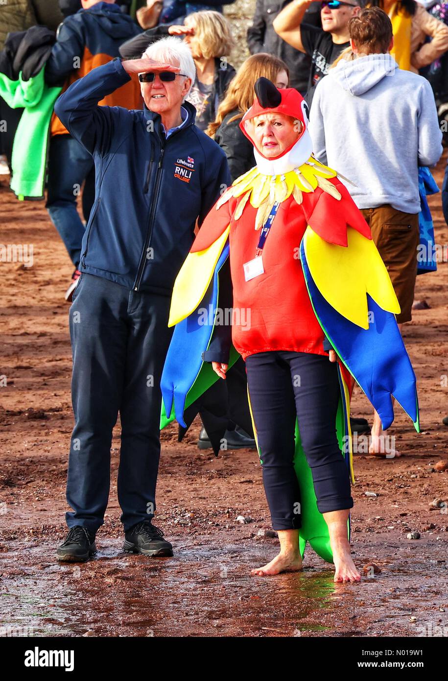 Colourful crowds flood Teignmouth beach for the popular annual Boxing ...