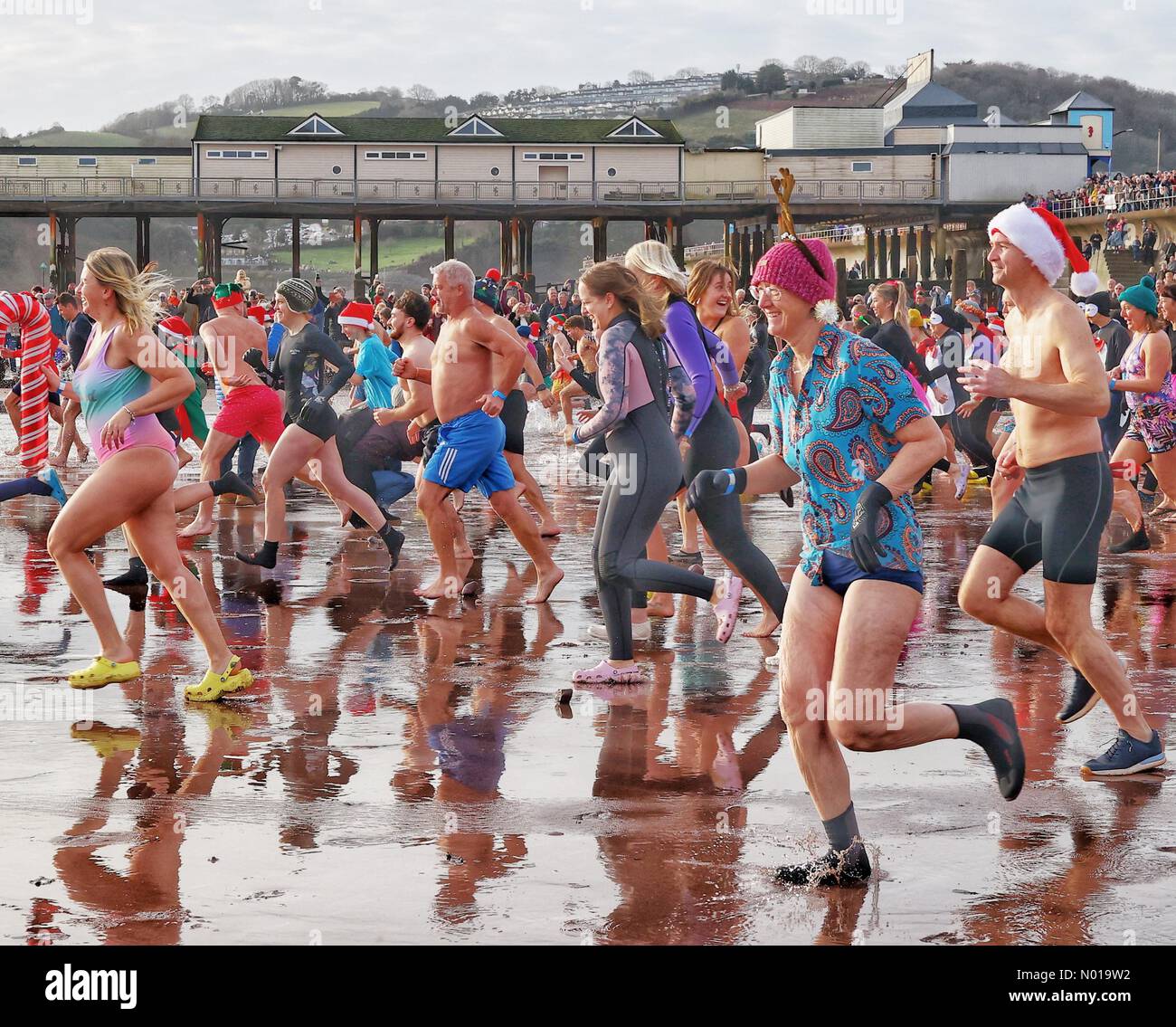 Colourful crowds flood Teignmouth beach for the popular annual Boxing ...
